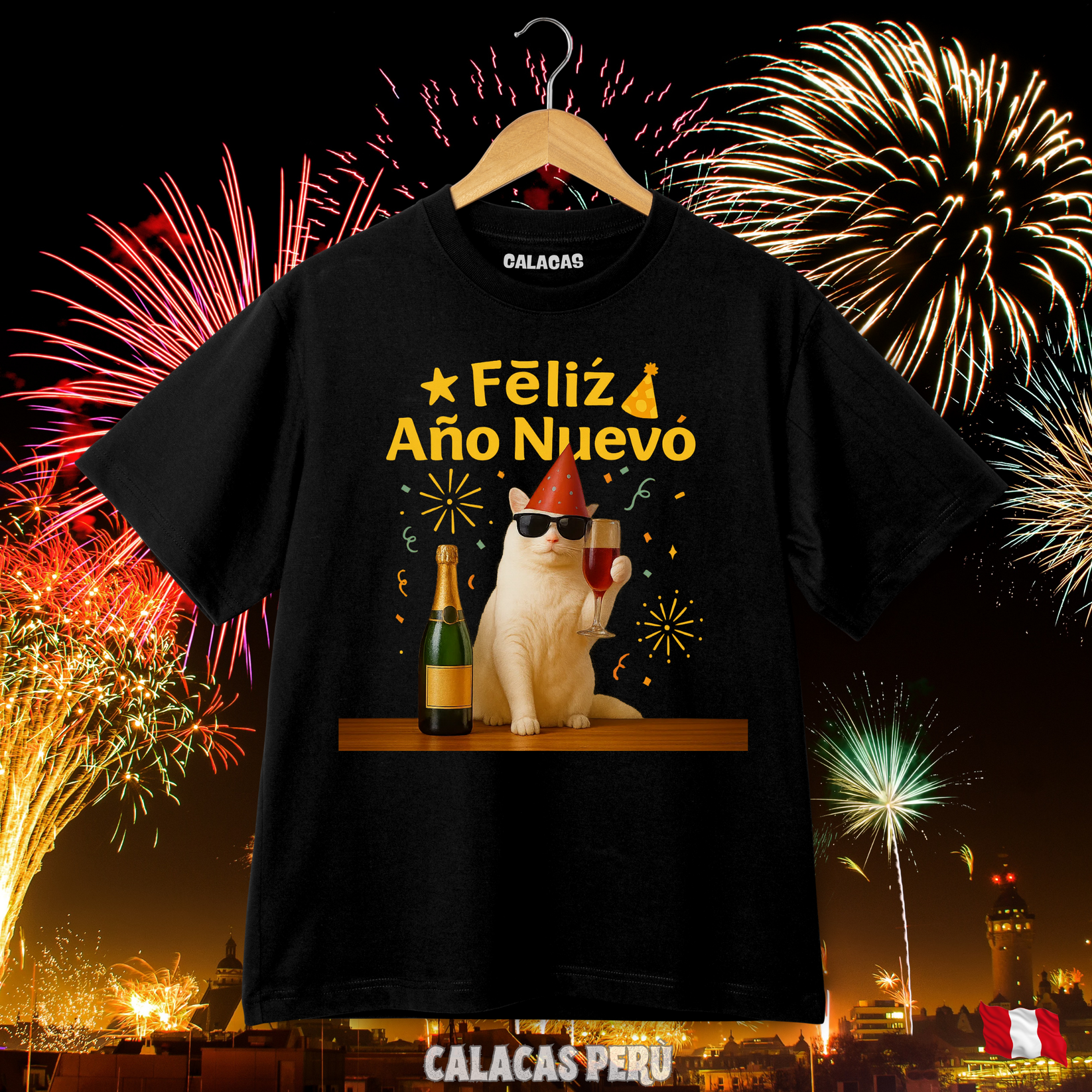 Polo - Feliz año nuevo gato – Calacas Perú